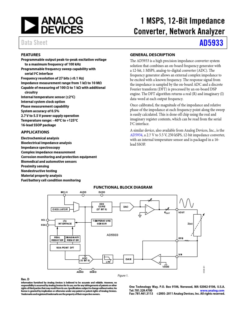 AD5933 | Electrical Impedance | Analog To Digital Converter