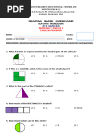 1st Grade Math: Fractions Test 1 | PDF | Mathematics