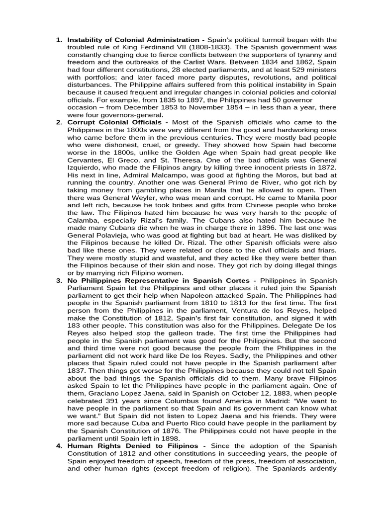 Issues and Events During Rizal Time | PDF | Philippines | Spain