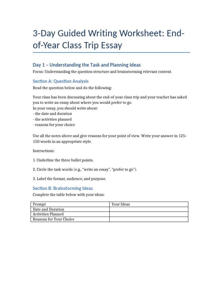 SPM Guided Writing 3day Worksheet With Answers | PDF | Essays | Peer Review