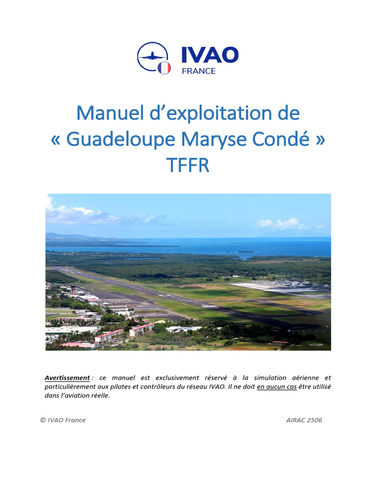 Manuel d'exploitation TFFR Guadeloupe | PDF | Règles de vol à vue ...