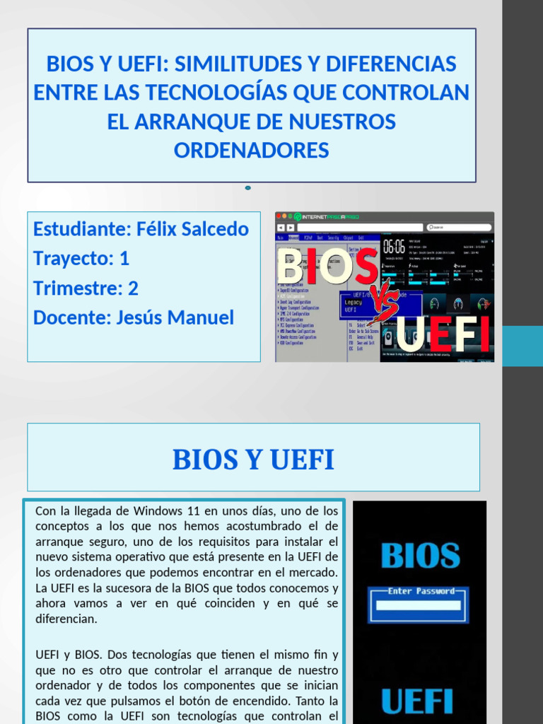BIOS y UEFI | PDF | Bios | Arranque