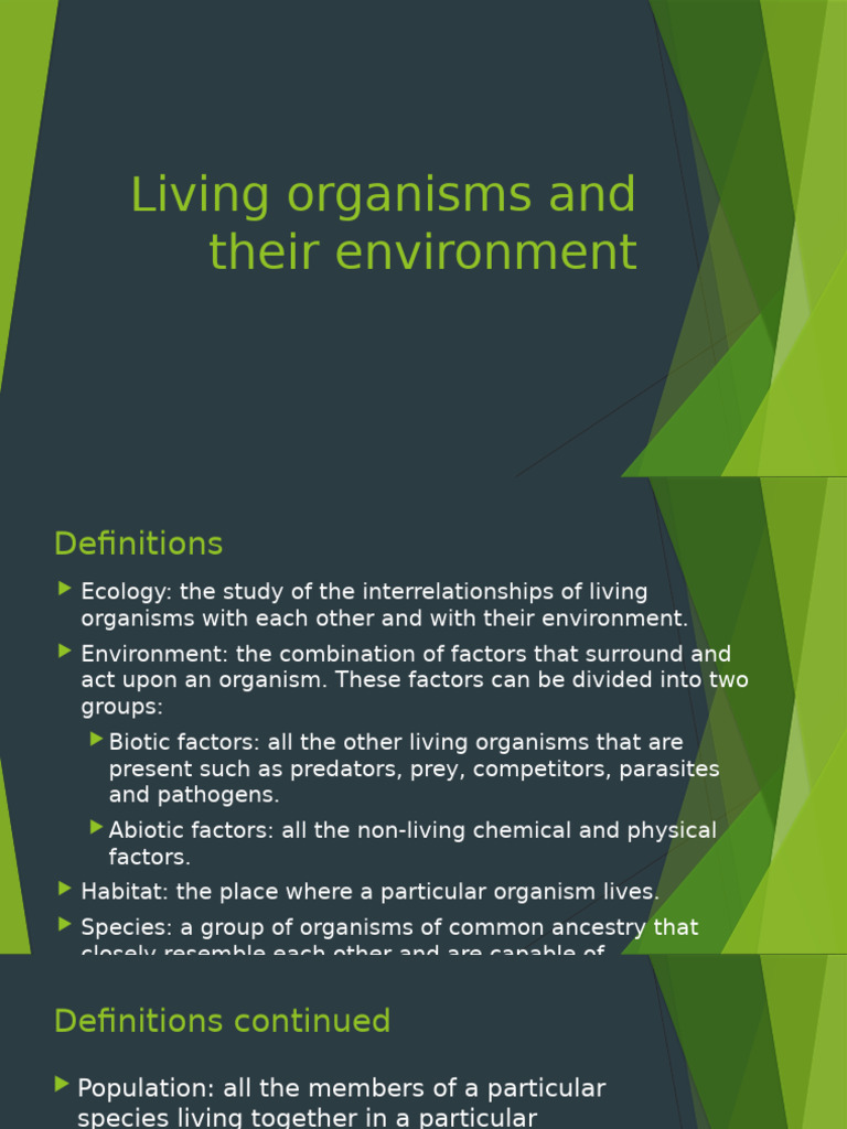 Living Organisms and Their Environment | PDF | Ecological Niche | Water