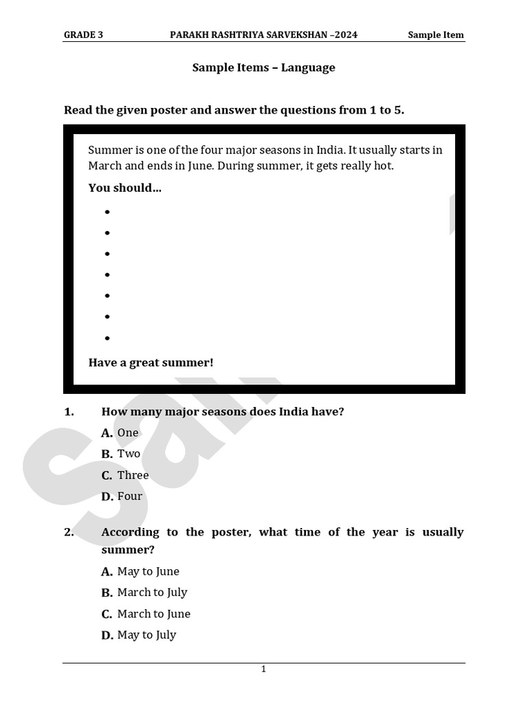 NAS-Sample Model Papers by NCERT-III, VI &IX Class | PDF | Planets ...