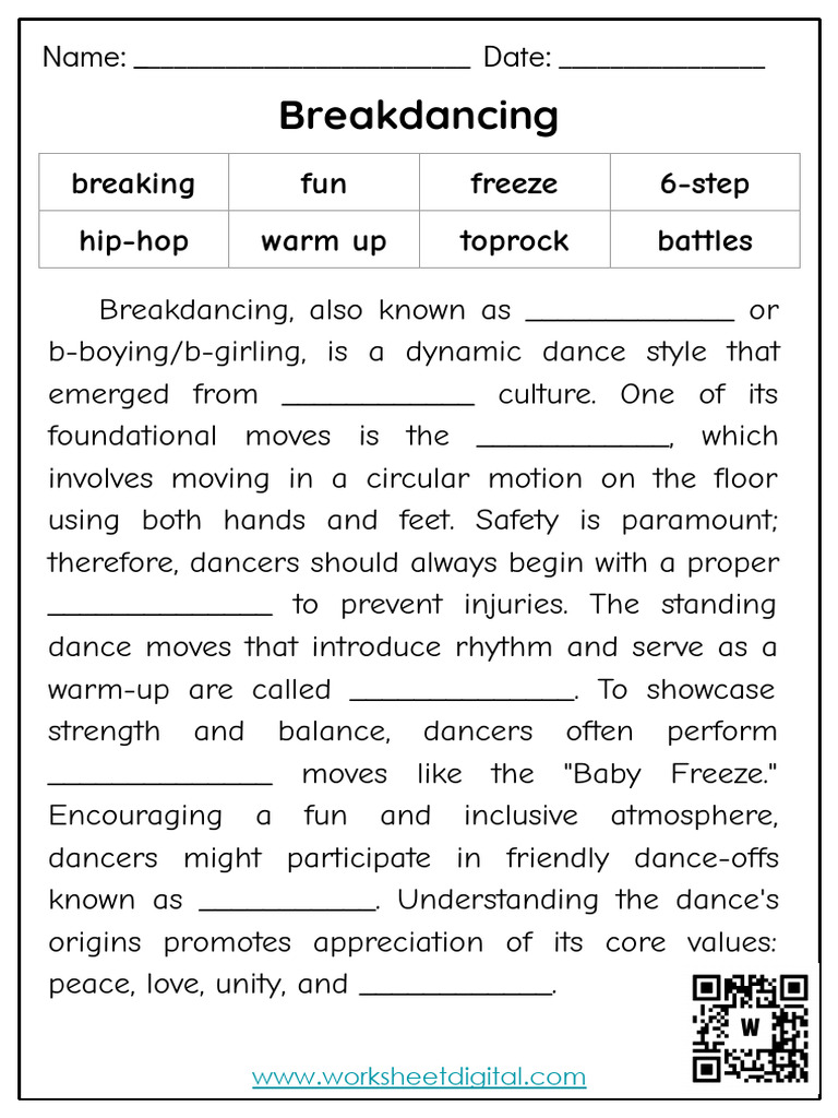 Cloze Passage Breakdancing Gir9ia | PDF