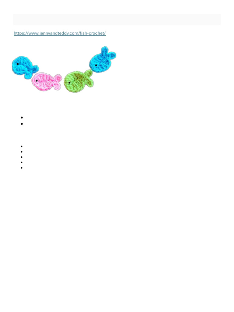 Free Crochet Fish Applique Pattern | PDF