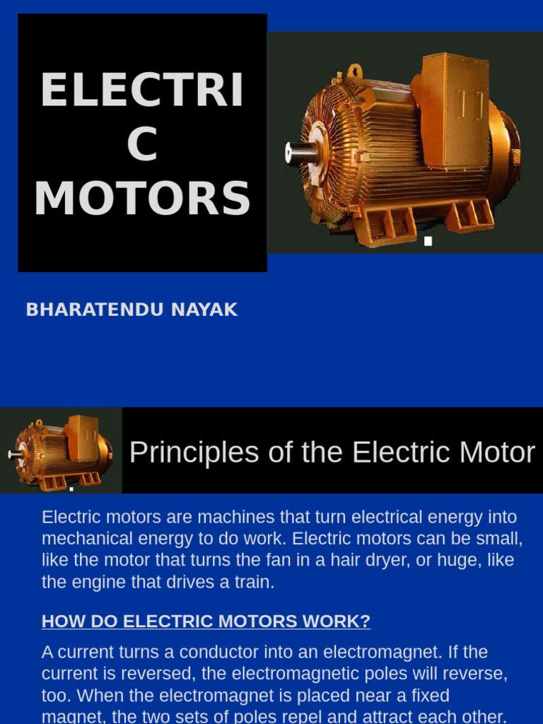 Principles of Electric Motors | PDF