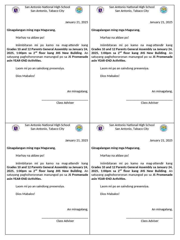 Year End Gen Assembly | PDF