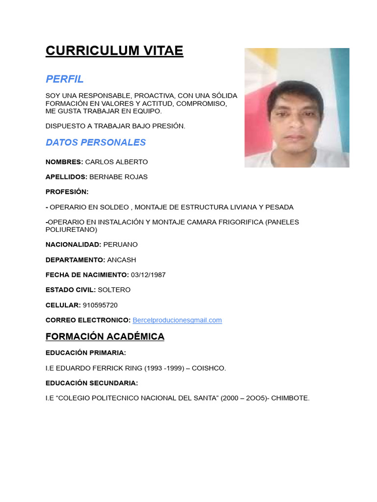 CV - Carlos Bernabe | PDF