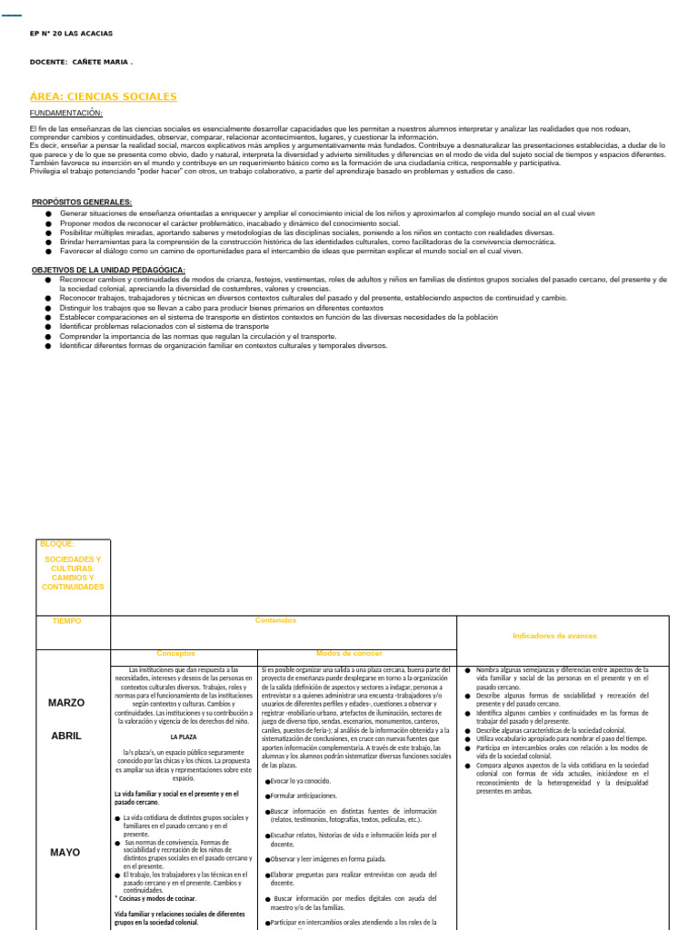 Proyecto CS Sociales | PDF | Sociedad | Enseñando