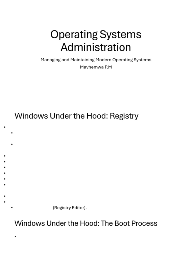 3 Operating Systems Administration | PDF | Windows Registry | File System