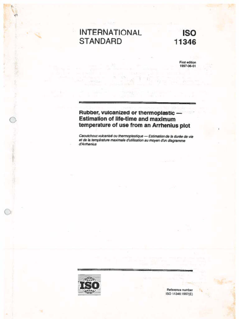 ISO 11346-1997 Estimation of Life Time Arrhenius Plot | PDF