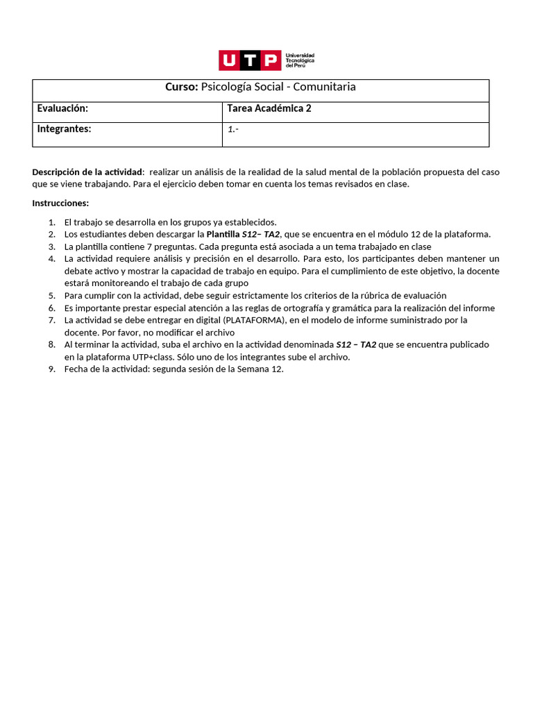 Plantilla S12 - TA2 | PDF | Salud mental | Gramática