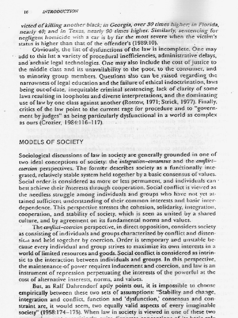 Analyzing the Role of Law in Society Through the Lenses of Integration ...