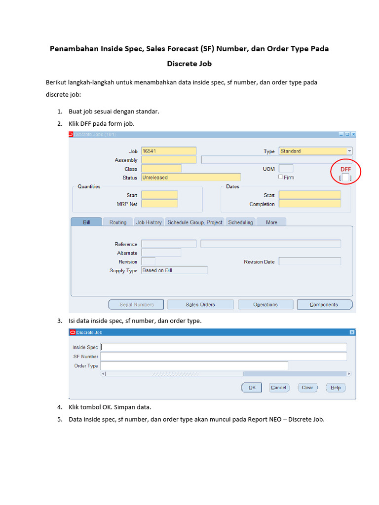 User Guide DFF Pada Discrete Job | PDF