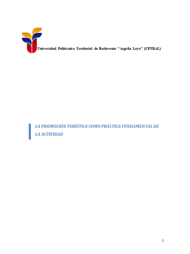 Promoción Turística: Conceptos Clave | PDF | Turismo | Marketing