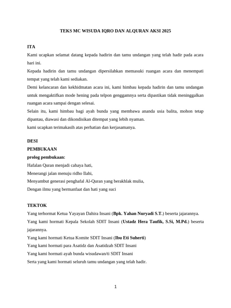 MC Wisuda - Revisi | PDF