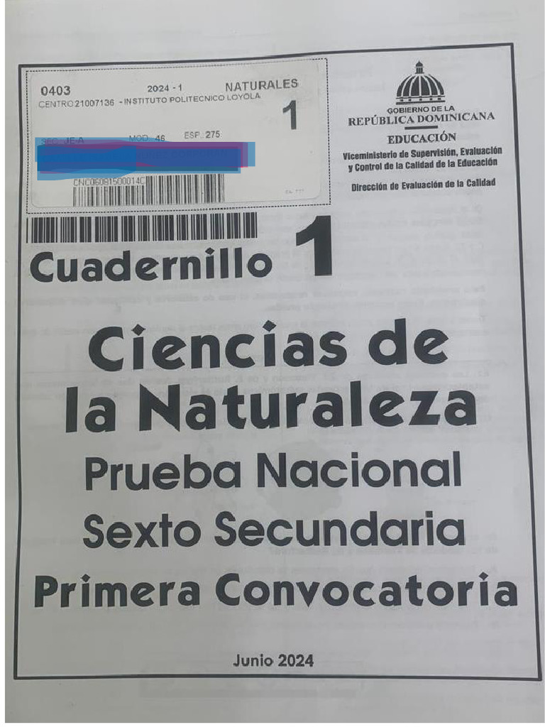 Cuadernillo 1 Naturales | PDF