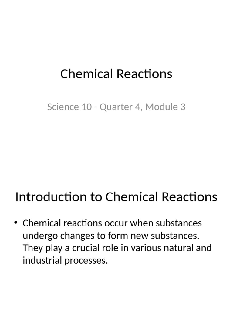 Chemical Reactions Module Presentation | PDF
