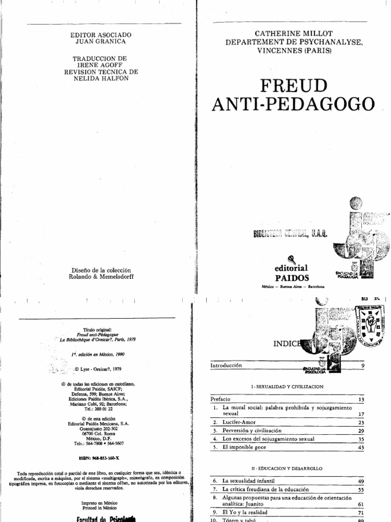 Catherine Millot Freud Antipedagogo CLASE | PDF | Realidad | Sigmund Freud