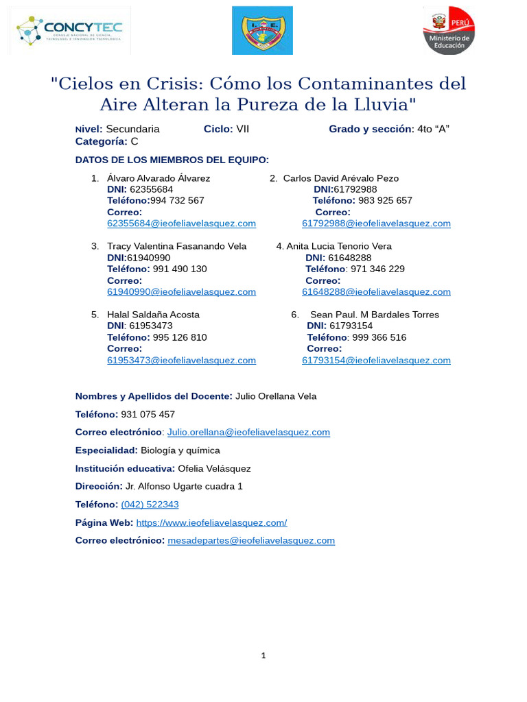 Informe de Cyt 2025 | PDF | Contaminación | La contaminación del aire