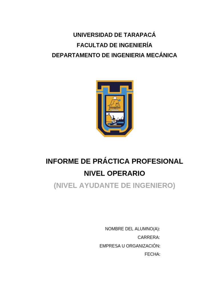 Formato Informe de Practica Práctica | PDF