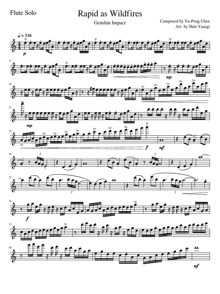 Rapid as Wildfires for Flute Solo | PDF