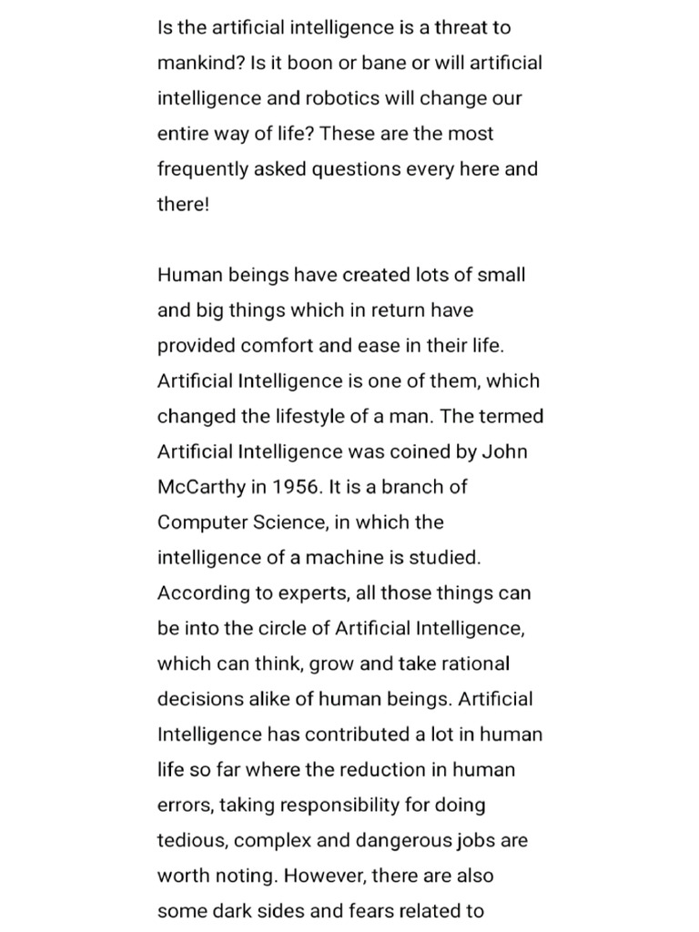 Artificial Intelligence Blessing or Curse | PDF