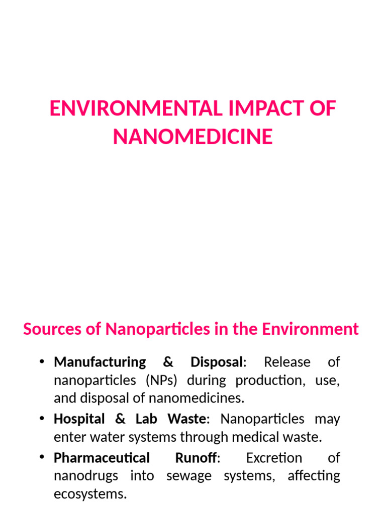 Environmental Impact of Nanoparticles | PDF | Nanomedicine | Nanotechnology