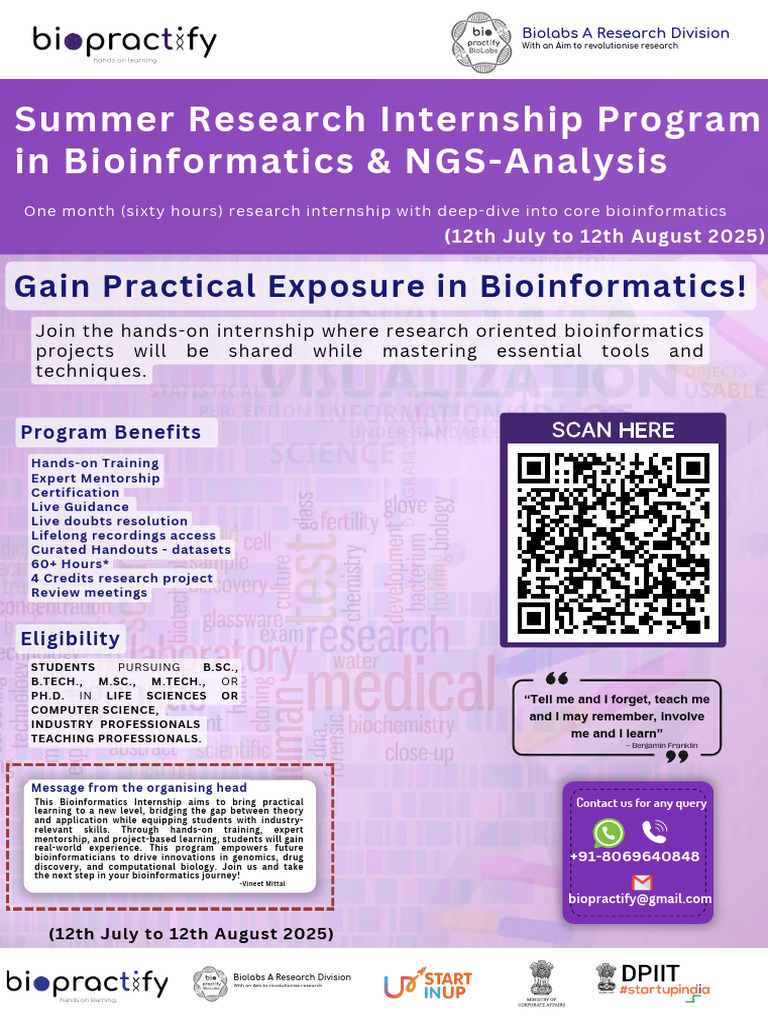 Bioinformatics Live Internship With Proje | PDF | Bioinformatics | Biology