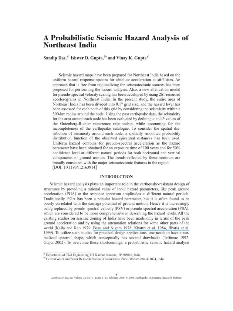 A Probabilistic Seismic Hazard Analysis | PDF | Moment Magnitude Scale ...
