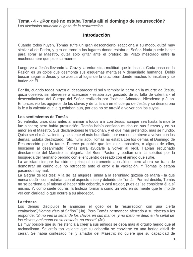 La Resurrección Tema - 4 | PDF | Jesús | La resurrección de Jesús