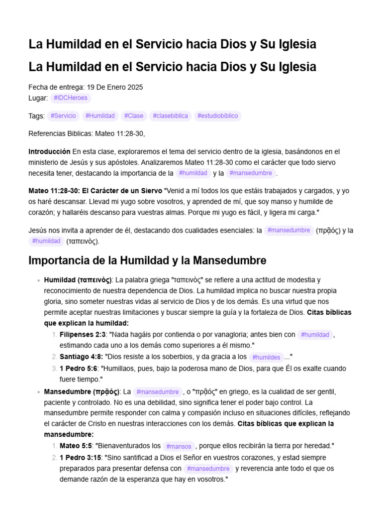 Humildad en el Servicio a Dios | PDF | Pablo el apóstol | Sabiduría