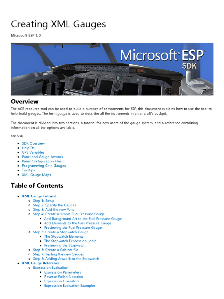 Microsoft ESP - Creating XML Gauges | PDF | Boolean Data Type | Parameter (Computer Programming)