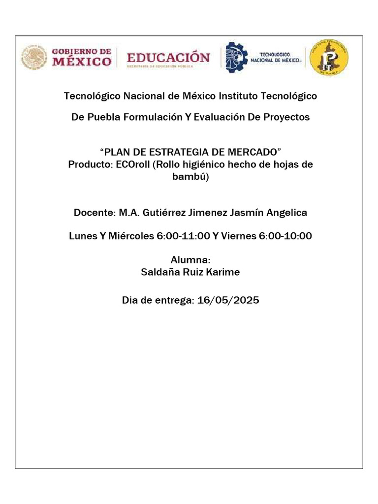 U3.4 Plan de Estrategias de Mercado | PDF | Marketing | Producto (Negocio)