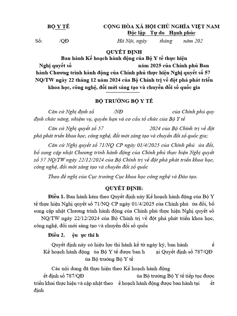 4.6.2025 - KH Hanh Dong Thuc Hien 71 - NQ-CP - Ba N Xin y Kie N Final | PDF