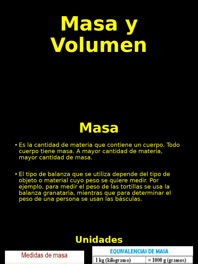 Masa y Volumen | PDF | Balanza | Agua