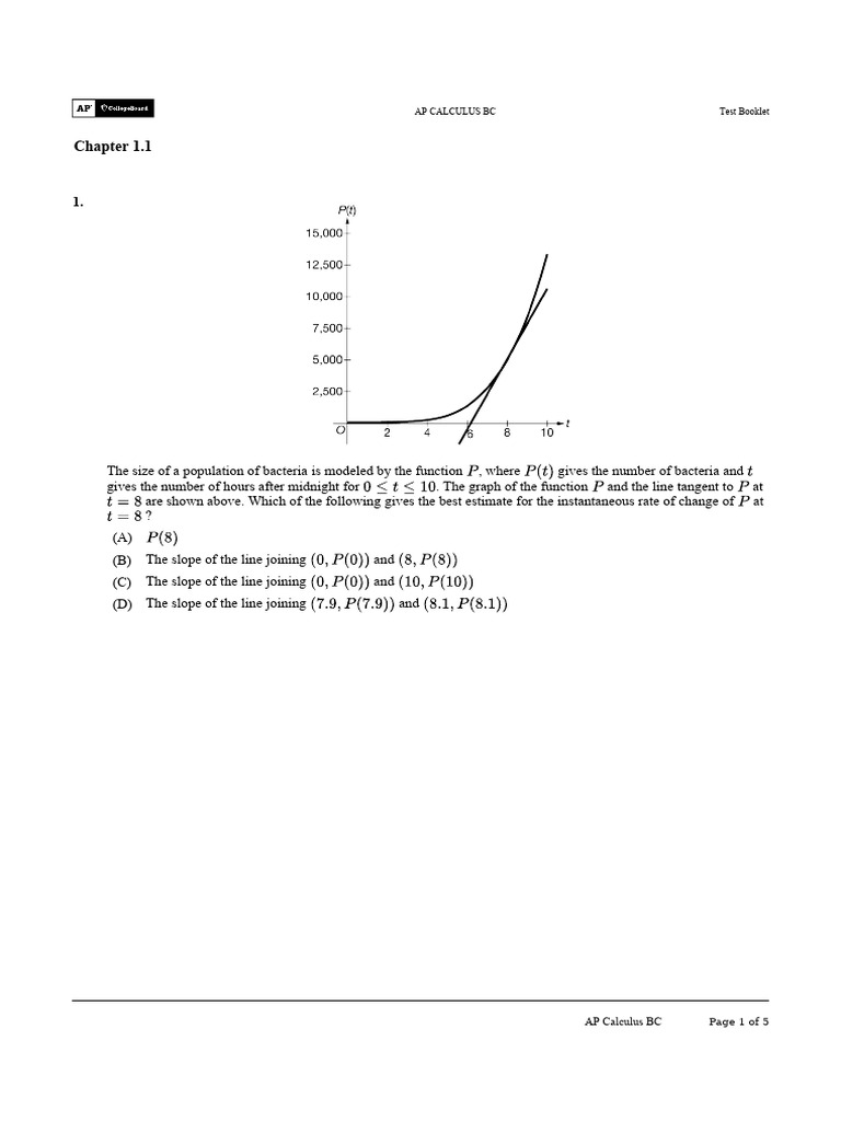 2.4 Rate of Change & Limits (MCQ) | PDF | Slope | Speed