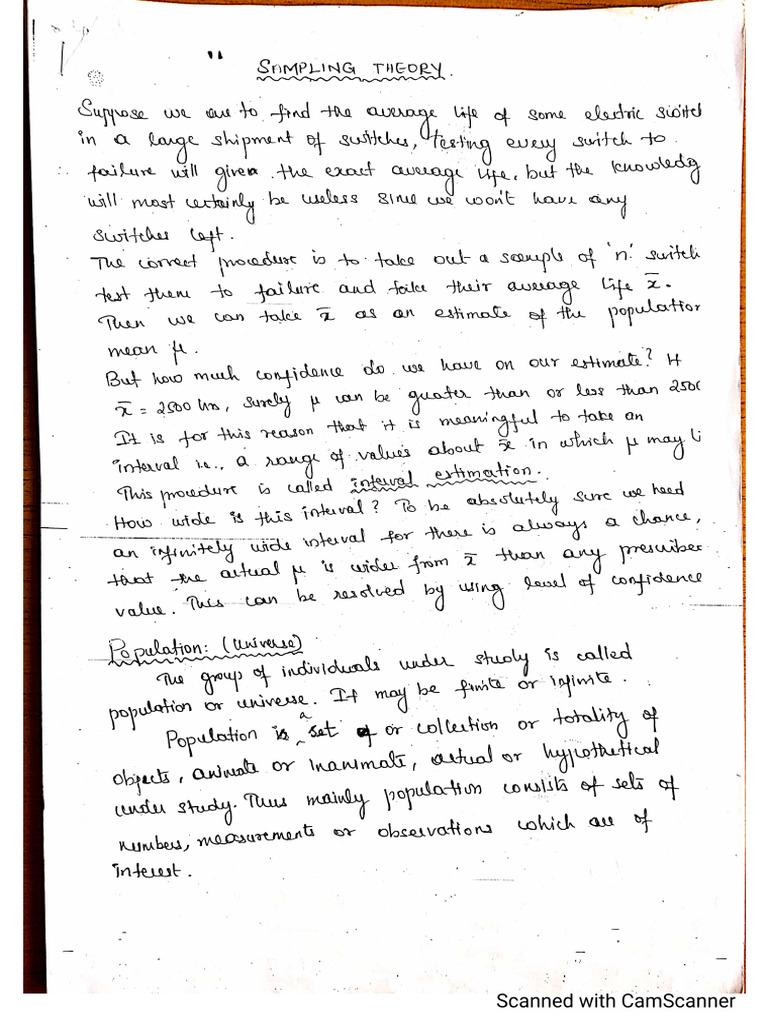 Unit 5 (Sampling Theory) | PDF