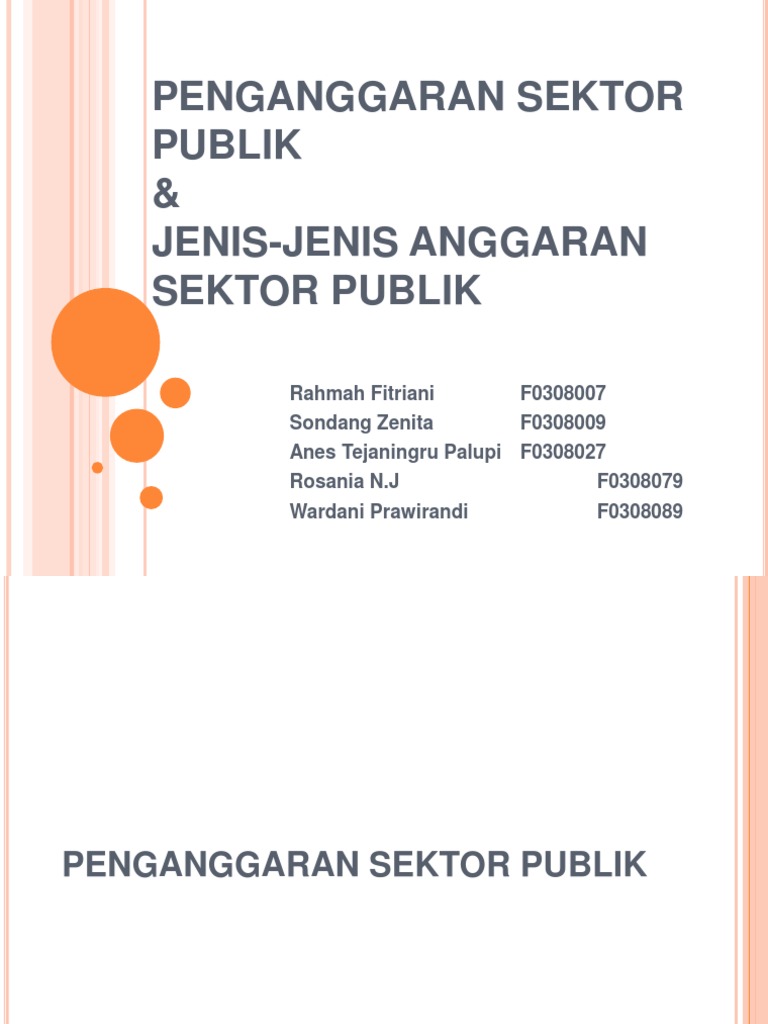 Penganggaran Sektor Publik Dan Jenis Anggaran Sektor Publik | PDF ...