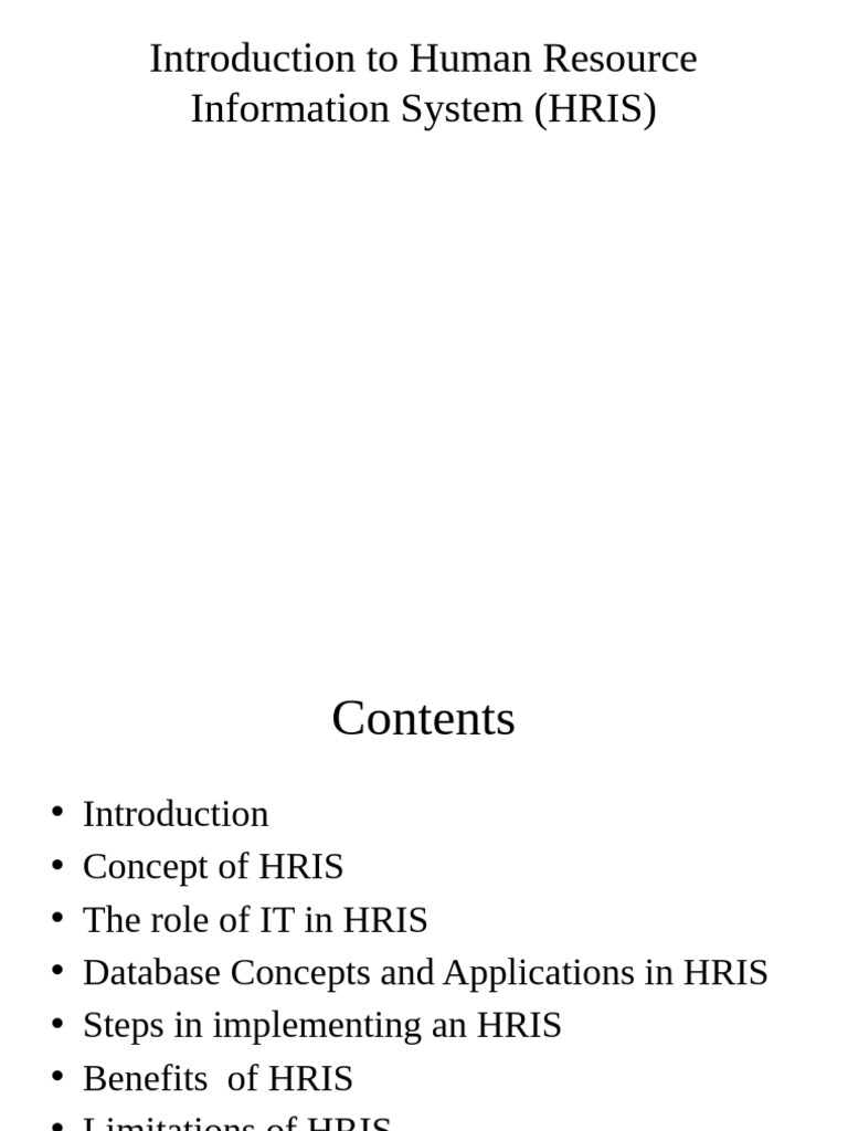 Introduction To HRIS Presentation | PDF | Databases | Human Resources