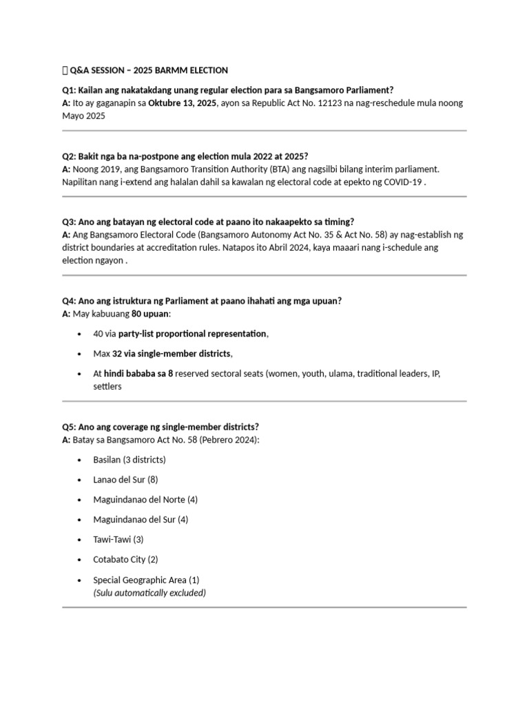 Barmm Election Script | PDF