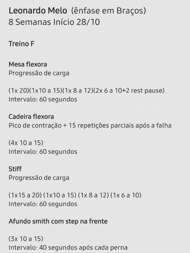 Leonardo Melo Treino F hipertrofia | PDF