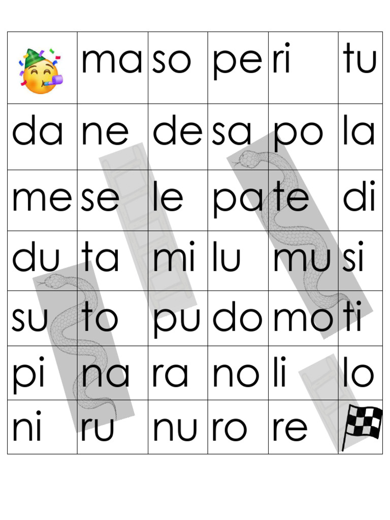 Juego de Silabas y | PDF