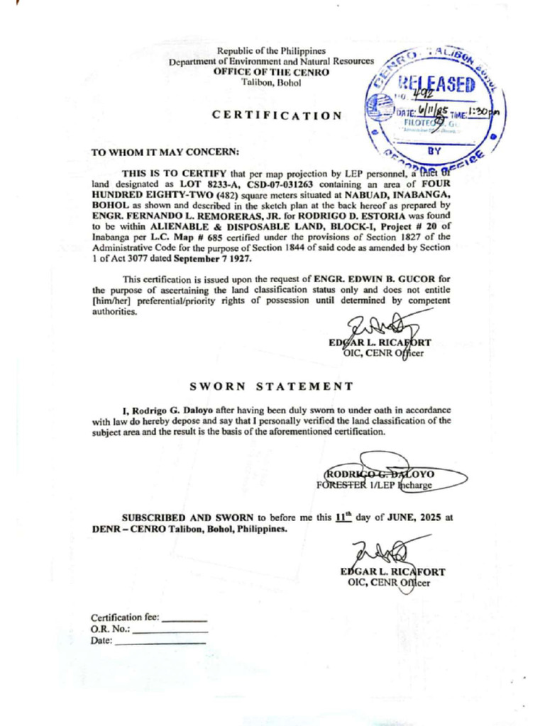 CENRO Land Status | PDF