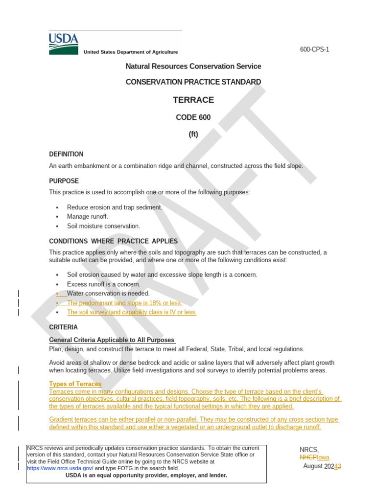 Draft 600 IA CPS Terrace 6-17-24 | PDF | Surface Runoff | Soil