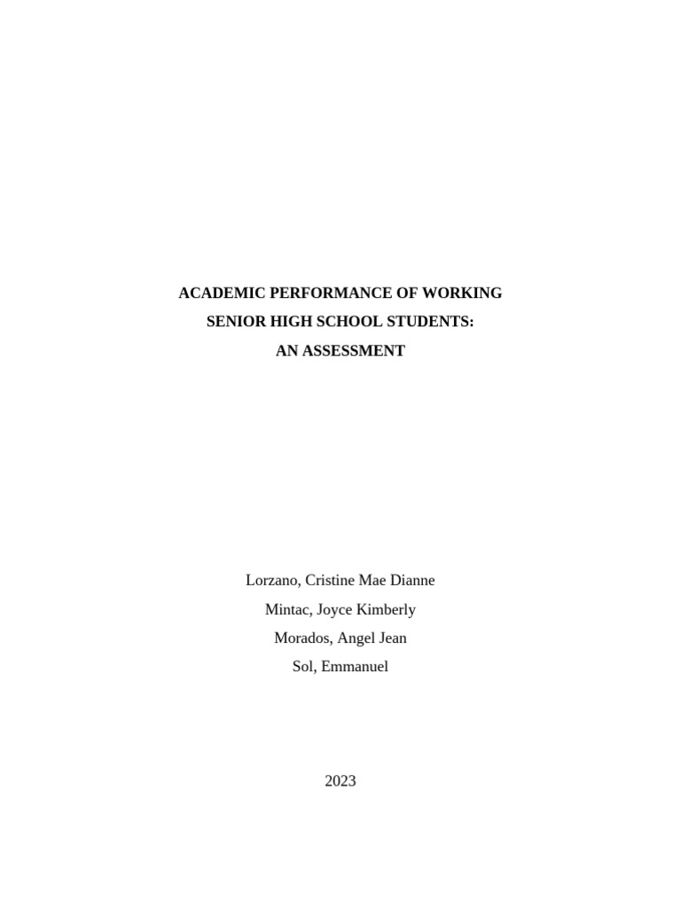 Assessing Academic Performance of Working Students | PDF