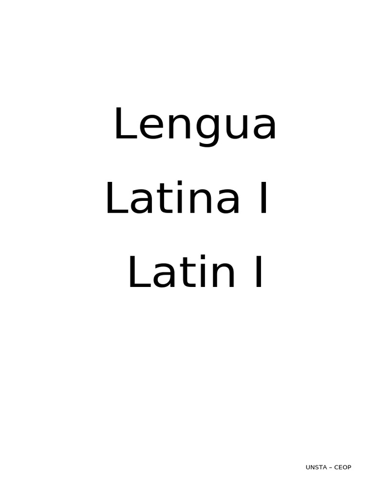 Introducción a la Lengua Latina I | PDF | latín | Verbo