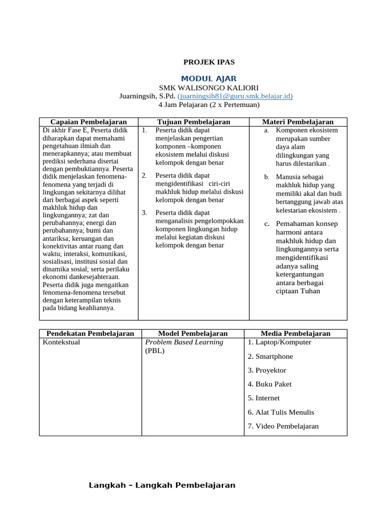 Modul Diferensiasi - Ipas.x.smk - Ekosistem | PDF