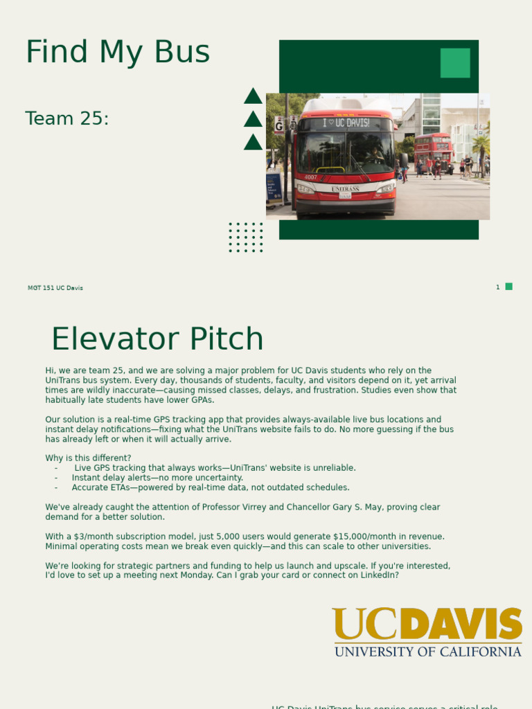 Real-Time Bus Tracking for UC Davis | PDF